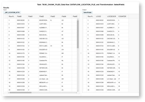 automate sap hana to file splitting passing variables