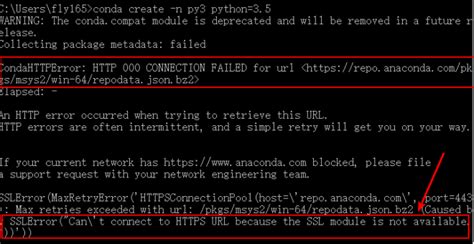 fix conda sslerror can t connect to url because the