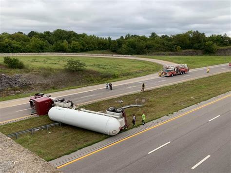 Overturned Propane Tanker Closes Down Both Directions Of Traffic On Hwy