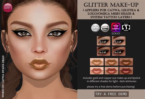 Second Life Marketplace Izzies Glitter Make Up