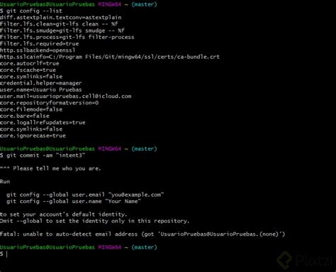 no puedo hacer mi primer commit curso profesional de git y github