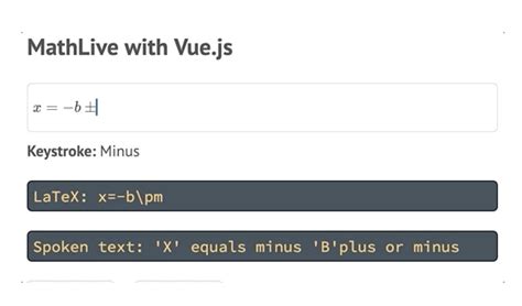 example of using the vue wrapper for mathlive math editor