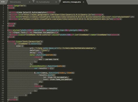 membuat select2 autocomplete dengan ajax response data di codeigniter