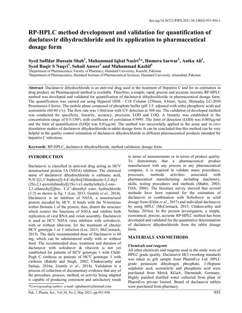 pdf rp hplc method development and validation for quantification of