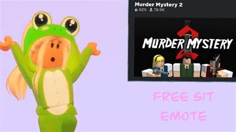 How To Get Sit Emote For Free On Mm2 Murderer Mystery 2 Youtube