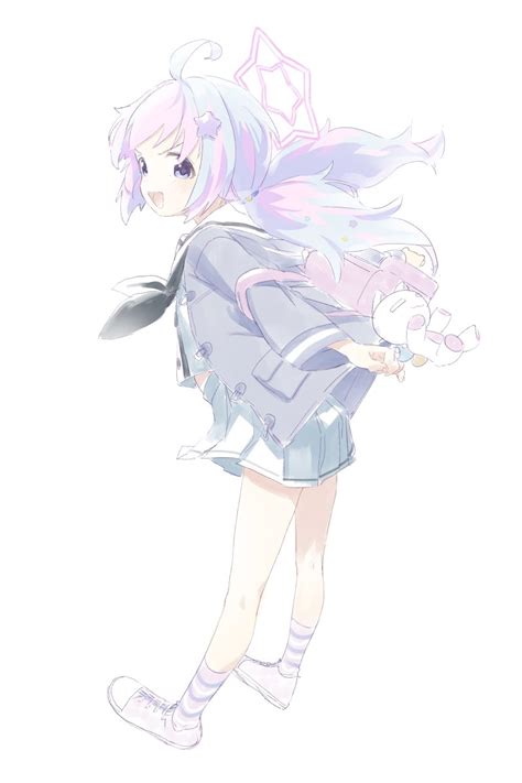 Safebooru 1girl Ahoge Backpack Bag Black Neckerchief Blue Archive