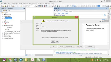 arcgis desktop getting script error has occurred in script on this