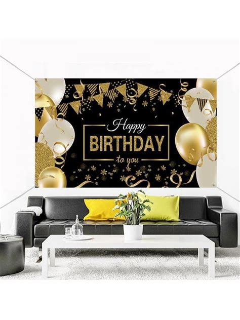 Buy Eleaeleanor Happy Birthday Backdrop Banner Extra Large Black And