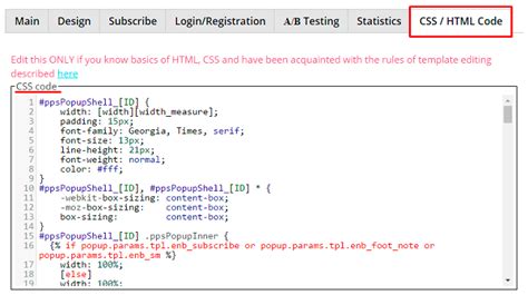 where to find pop up css code pop up style editing in html code