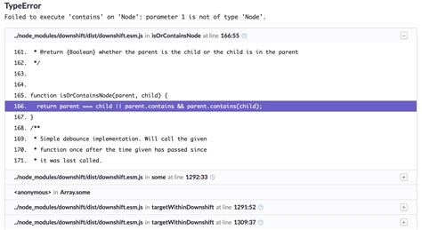 typeerror in isorcontainsnode · issue 1155 · downshift js downshift
