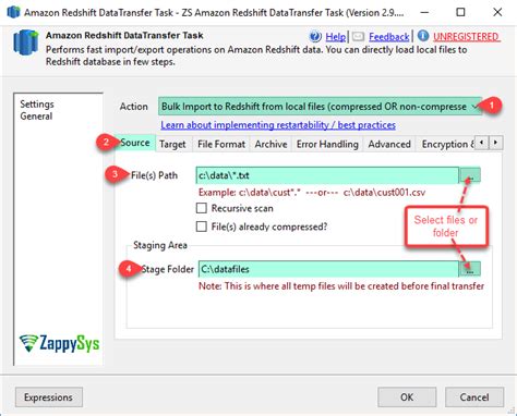 ssis amazon redshift data transfer task zappysys