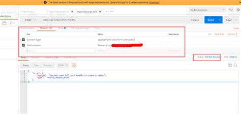 create a card token in stripe via api postman stack overflow