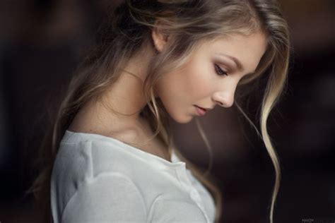 Wallpaper Model Blonde Depth Of Field Looking Away Long Hair