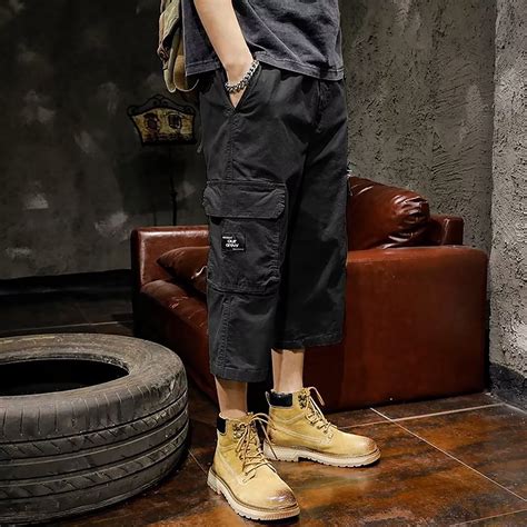Wnegstg Cargo Pants For Men Casual Waist Color Sports Hat Multi Woven