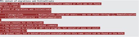 fix the add migrations build failed error for entity framework core