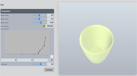 let s create a parametric cup model on beegraphy parametric node editor