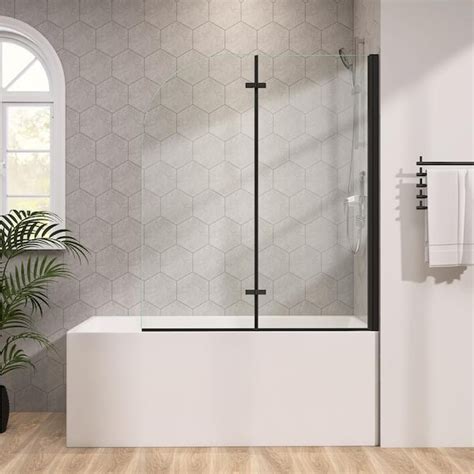 Getpro 48 In W X 58 In H Pivot Hinged Frameless Bathtub Shower Door