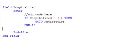 create a skip pattern using if then and goto commands check code