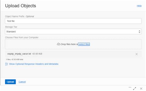 oracle database commands and practical examples oci create object