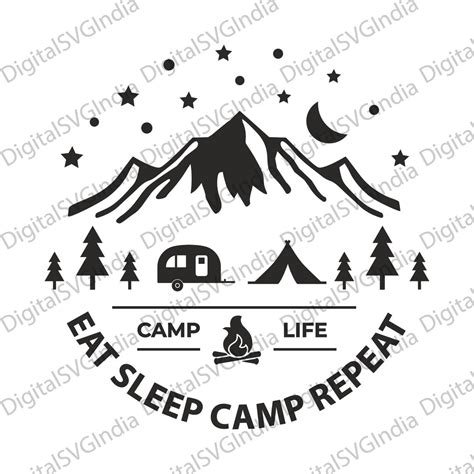 Eat Sleep Camp Repeat Svg Adventure Svg Adventure Svg Outdoor