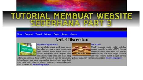 tutorial membuat website sederhana html css part 3