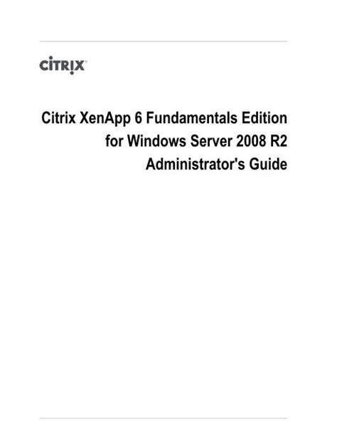 citrix xenapp 6 fundamentals edition for windows server fare