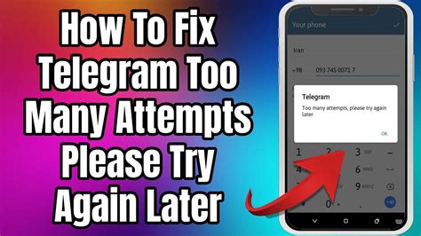 how to fix telegram too many attempts please try again later 2023 youtube