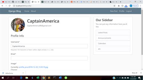 python hiding email address on userupdateform stack