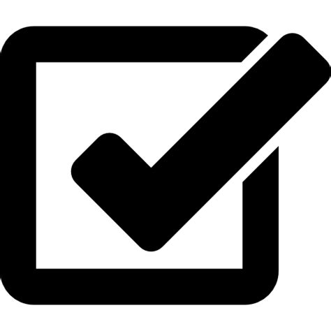 símbolo de verificación en una caja cuadrada iconos