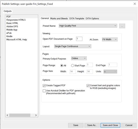general settings
