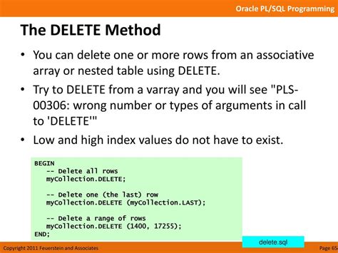 oracle delete method