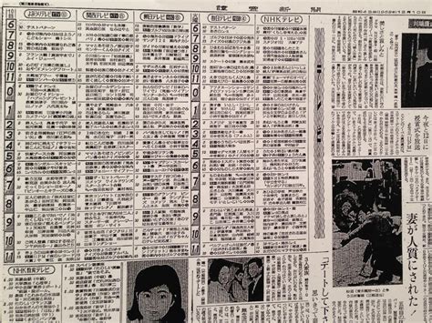 昔の新聞のtv欄をうpしてくれ