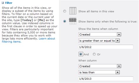 date filter ytd entries on sharepoint lists stack overflow