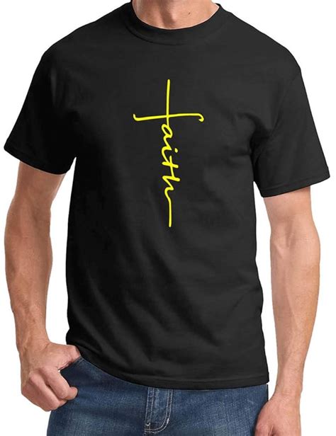 Buy Mens Faith Print Short Sleeve Cotton Soft Style T Shirt At
