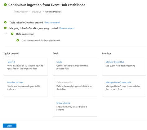 use one click ingestion to ingest data from event hub into