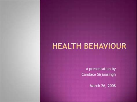 Ppt Health Behaviour Powerpoint Presentation Free Download Id 4236528