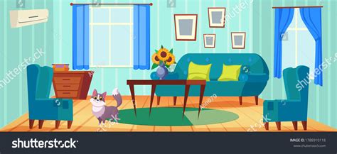 Living Room Interior Vector Illustration Cartoon Stock Vector Royalty