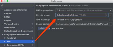 phpstorm 中使用 docker 镜像的 php cli interpreter — william a