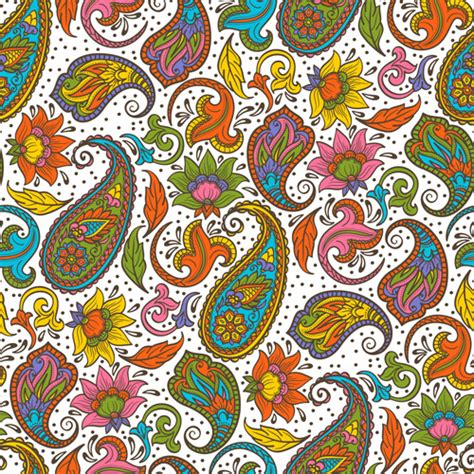Indian Paisley Seamless Pattern Vector Free Vector In Encapsulated