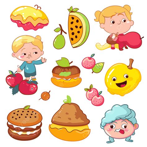 الرسوم المتحركة للأطفال الفواكه الرسوم التوضيحية  Clipart المتجه