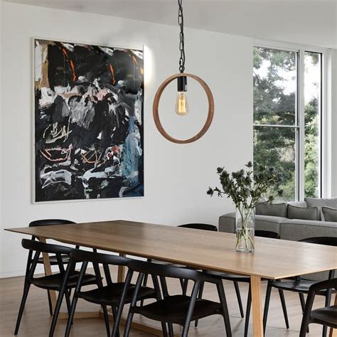 Anmytek Farmhouse 1 Light Orb Wood Island Pendant Lights For Dining
