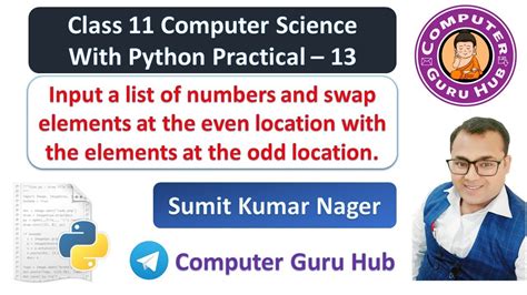 input a list of numbers and swap elements at the even location with the