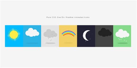 pure css animated weather icons codemyui