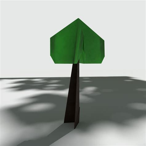 折纸树 3d模型 5 Unknown Blend Fbx Obj Free3d
