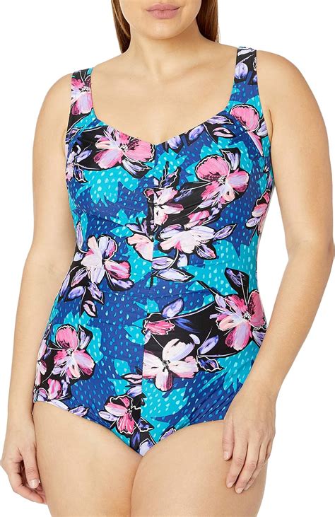 Maxine Of Hollywood Womens Standard Shirred Front Girl Leg One Piece
