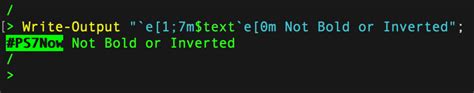 using ansi escape sequences in powershell —