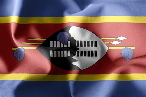 Premium Photo 3d Rendering Realistic Waving Silk Flag Of Eswatini