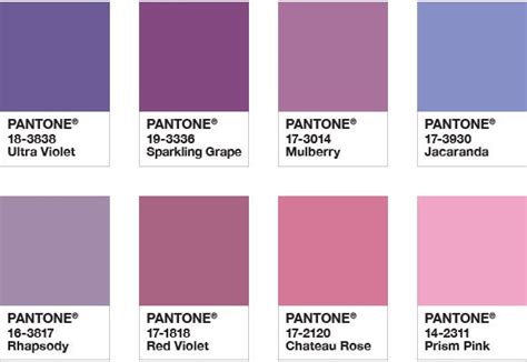 Pantone Color Chart Purple
