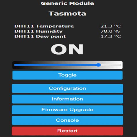 getting started with tasmota on esp8266 01 control led read dht11 and