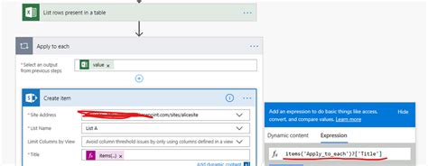 solved list rows present in table dynamic content not app power